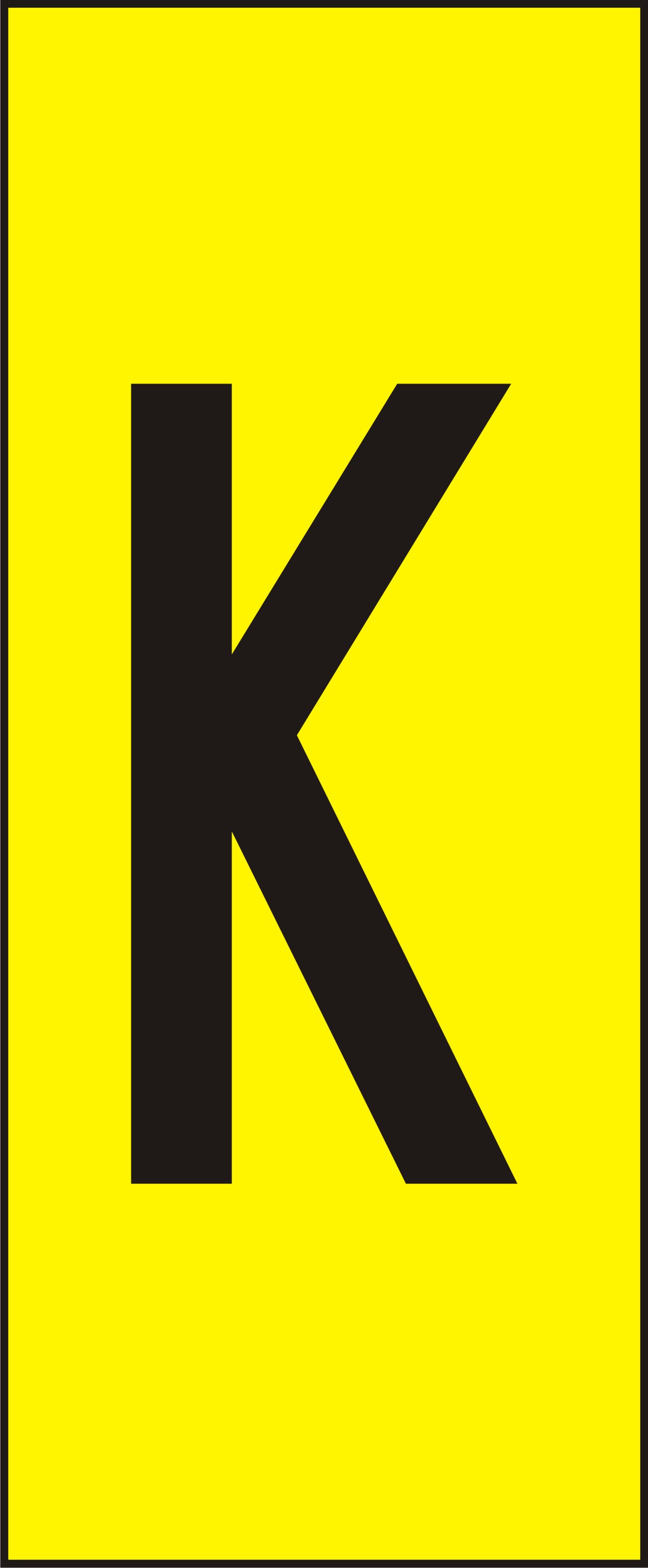 Marking system H10 Yellow Letter: K