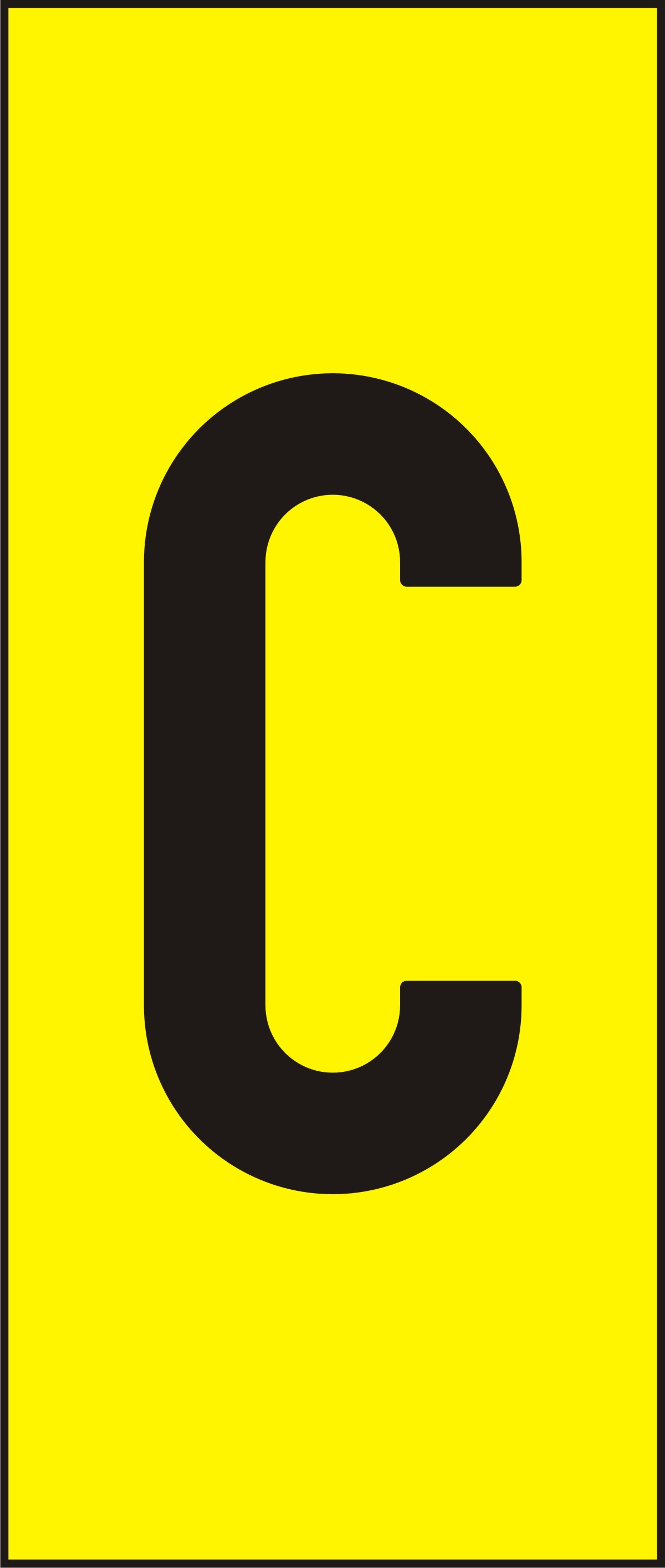 Marking system H25 Yellow Letter C