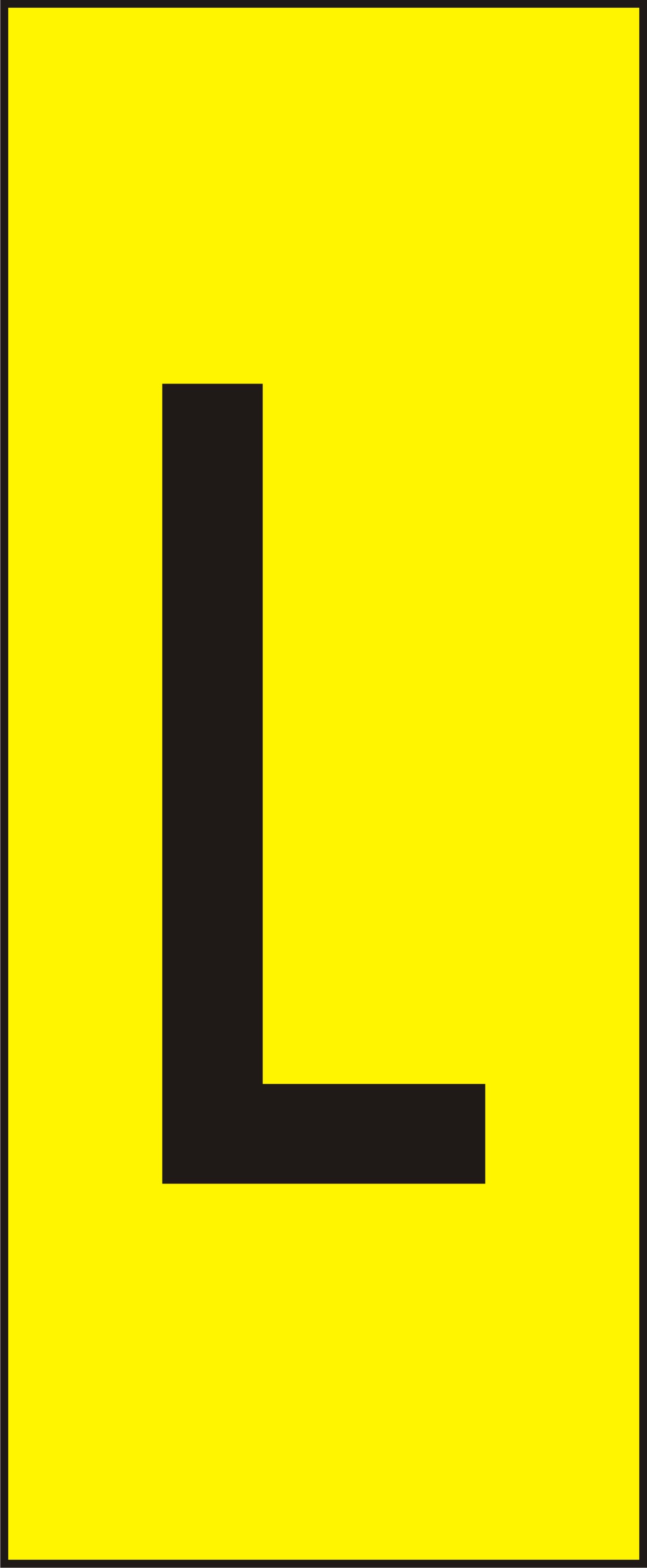 Marking system H10 Yellow. Letter: L