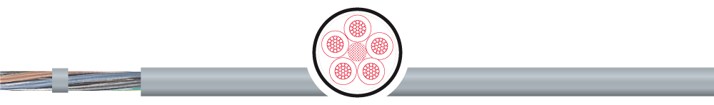 Control cable PVC-JB 4G70. Grey. Colored cores