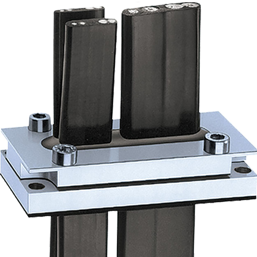 Universal cable entry for flat and round cables