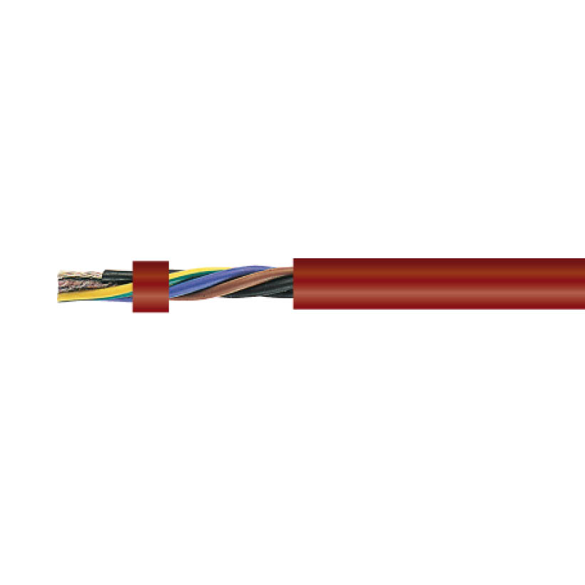 Silicone cable. 3G1,0 mm2. Red/brown