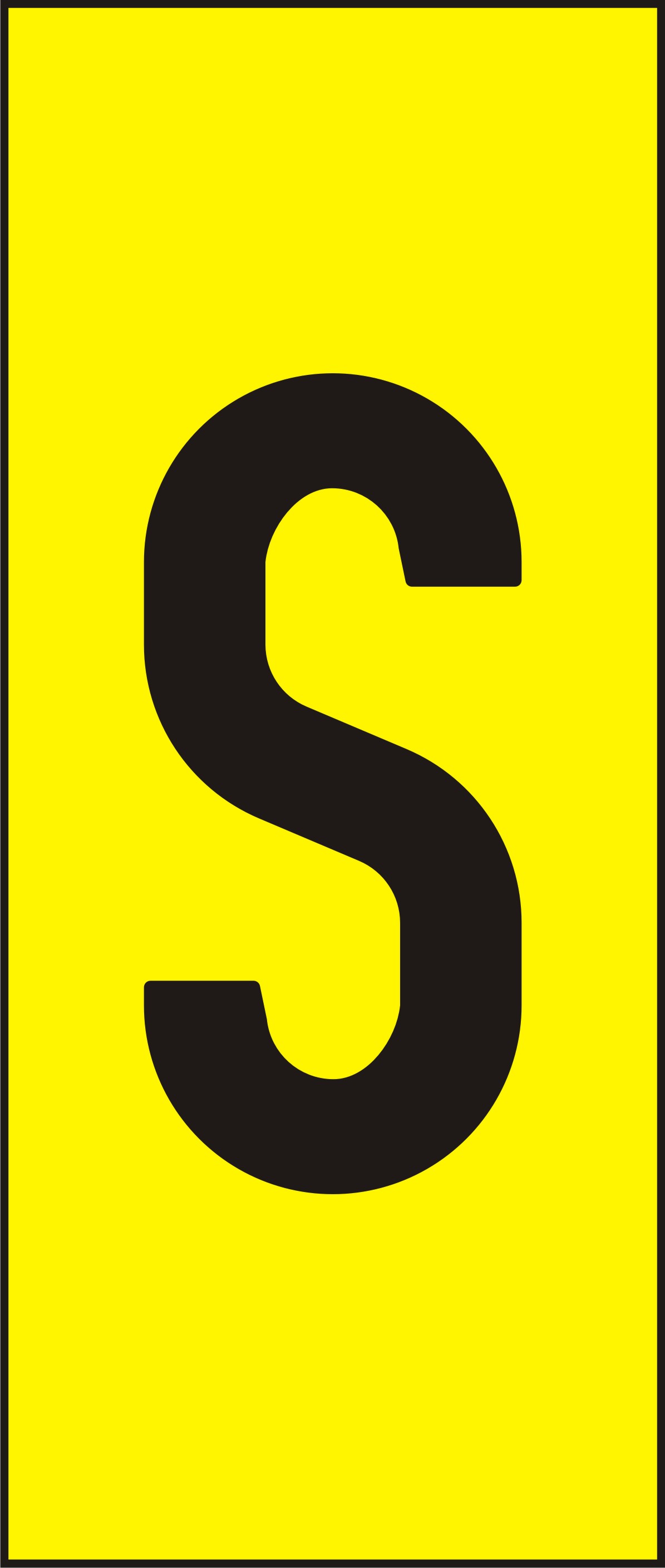 Marking system H25 Yellow Letter S
