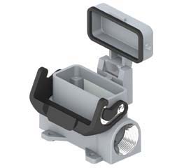 Connector surface mounting housings with single lever